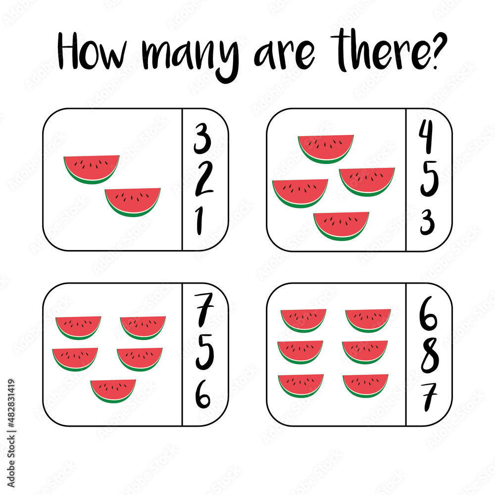 Counting educational math children game, kids activity worksheet. How ...