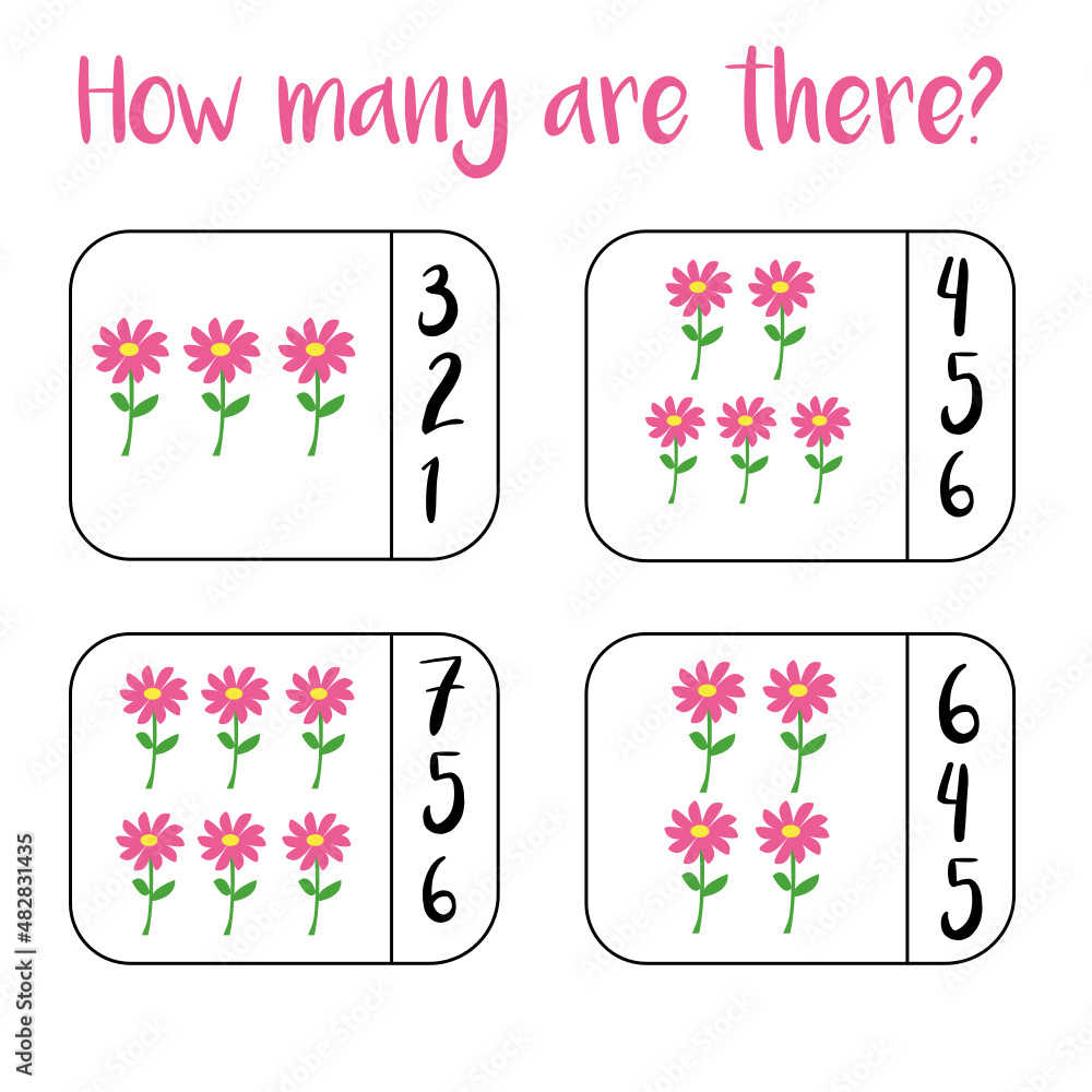 Counting educational math children game, kids activity worksheet. How ...