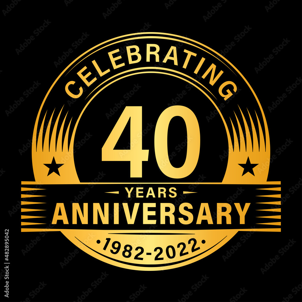 40 years anniversary celebration design template. 40th logo vector ...
