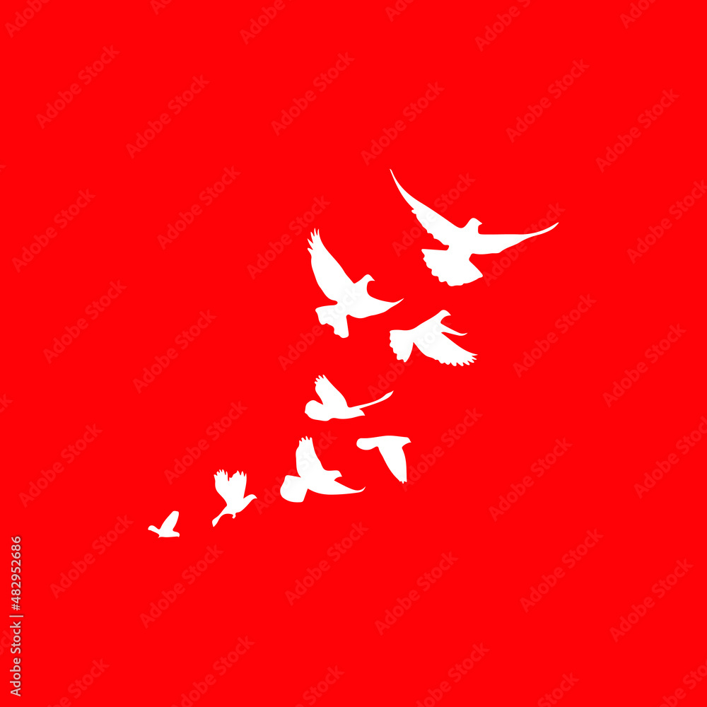 Birds flying vector design. Stock Vector | Adobe Stock