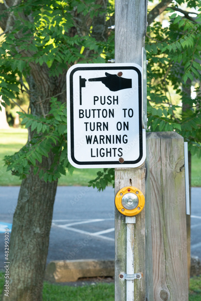 metal traffic sign push button to activate pedestrian crossing ...