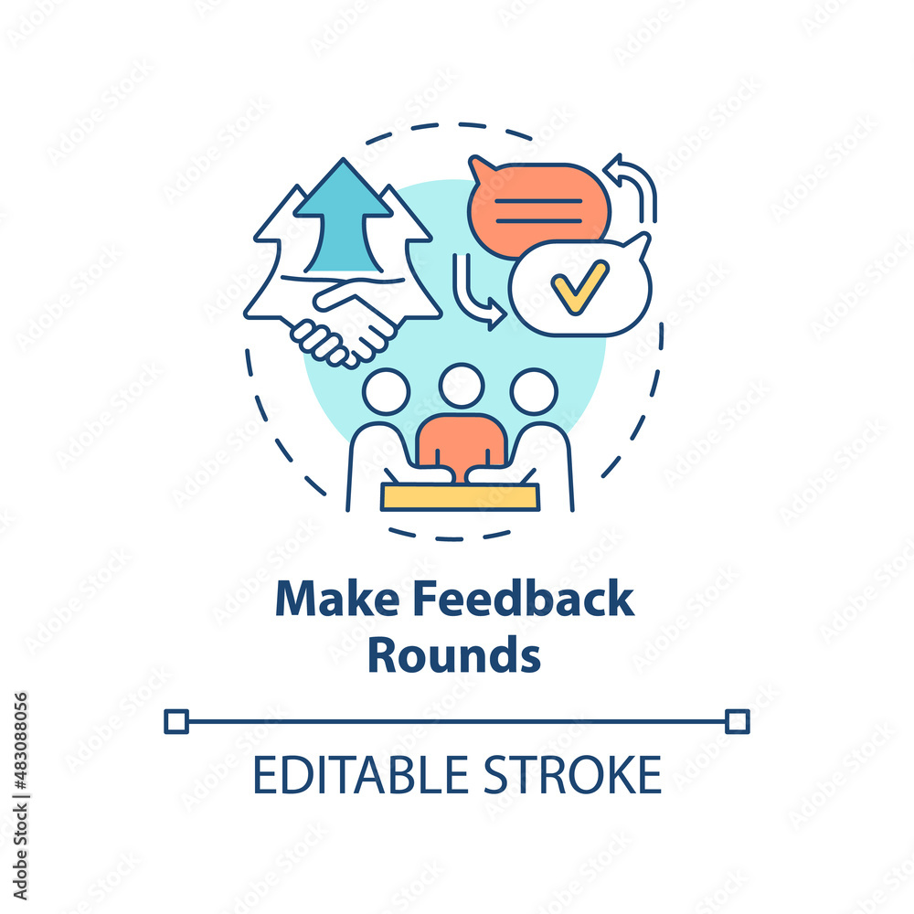Make feedback rounds concept icon. Employee engagement abstract idea ...