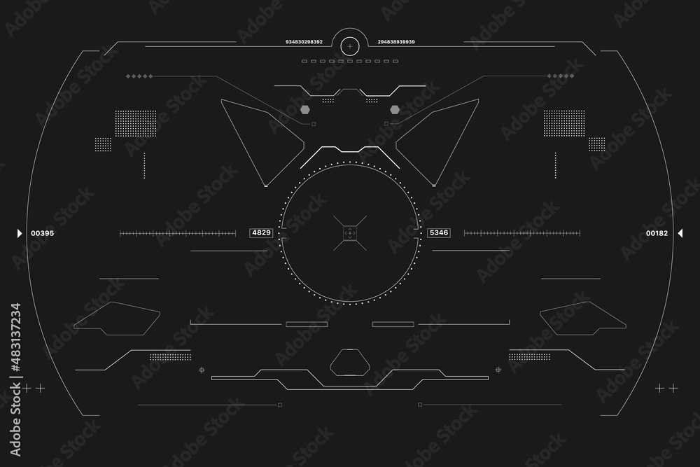 HUD Modern Scifi Design Interface Monitoring Screen System Element ...