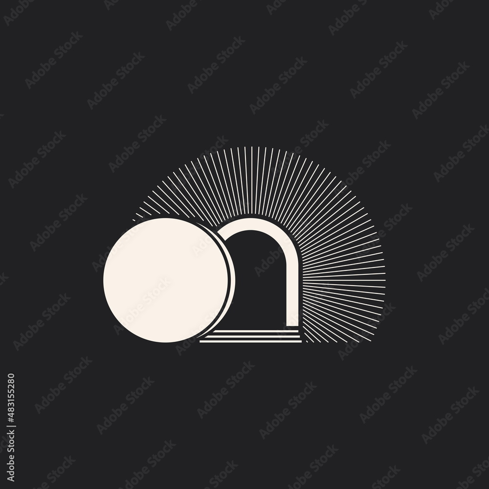 Easter vector illustration. Empty tomb after the resurrection of Jesus ...