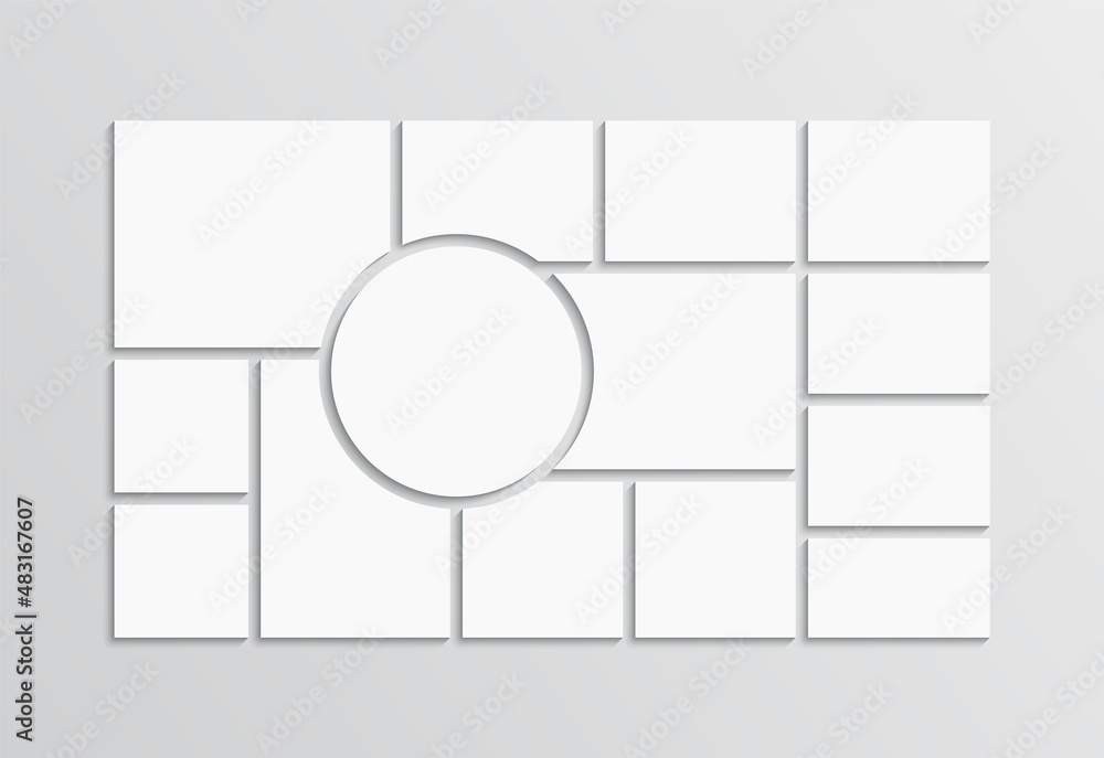 Photo collage template. Moodboard layout. Mood board background. Mosaic ...
