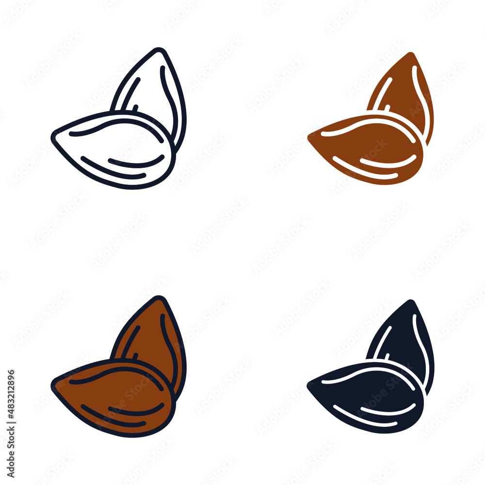 Almond icon symbol template for graphic and web design collection logo ...