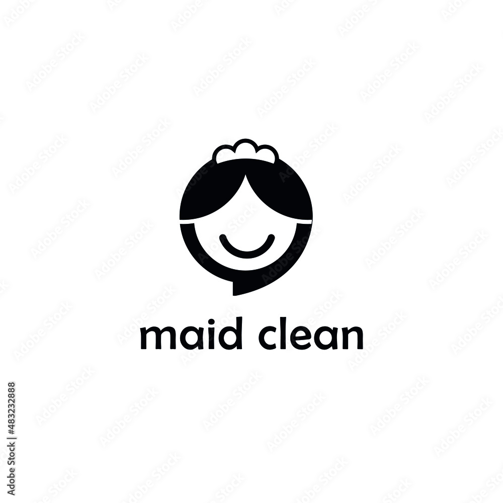 maid clean house service vector logo Stock Vector | Adobe Stock