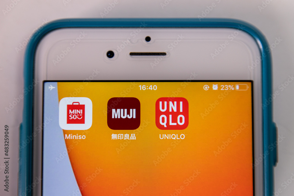 Kumamoto / JAPAN - Oct 16 2020 : Miniso, MUJI & Uniqlo on iOS. Miniso ...