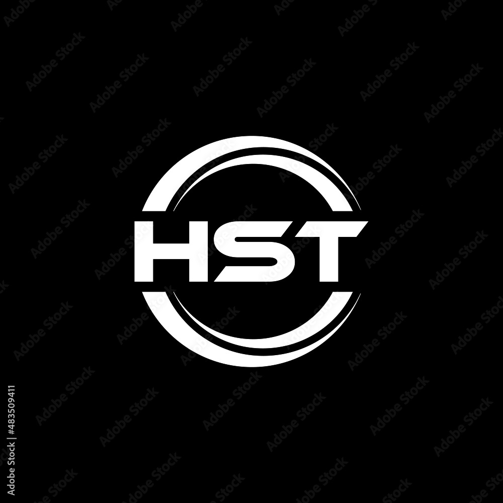 HST letter logo design with black background in illustrator, vector ...
