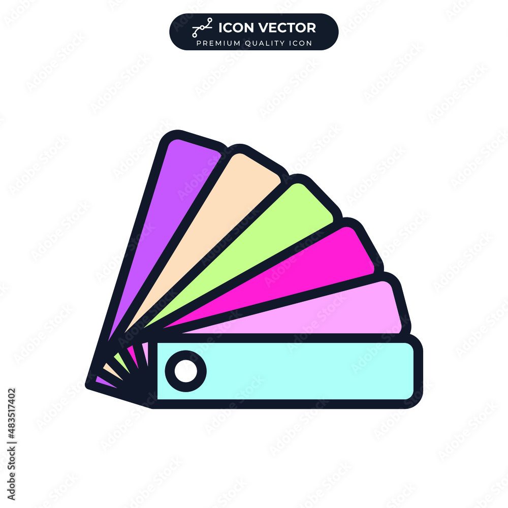 Стоковий вектор Color swatches palette book icon symbol template for graphic and web design ...