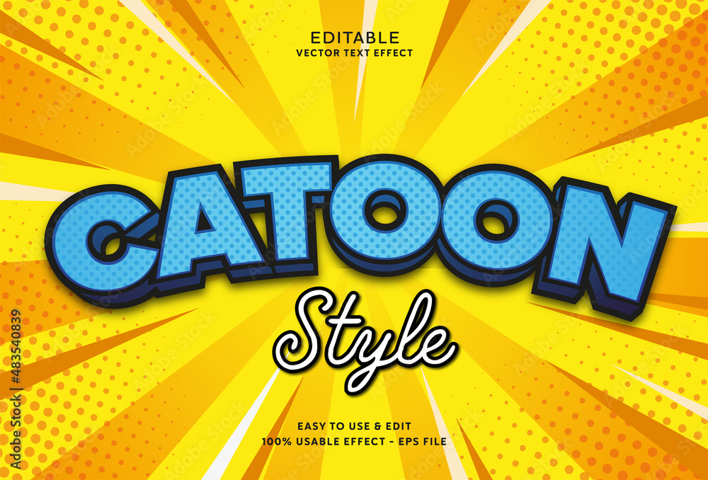 editable cartoon style vector text effect with modern style design ...