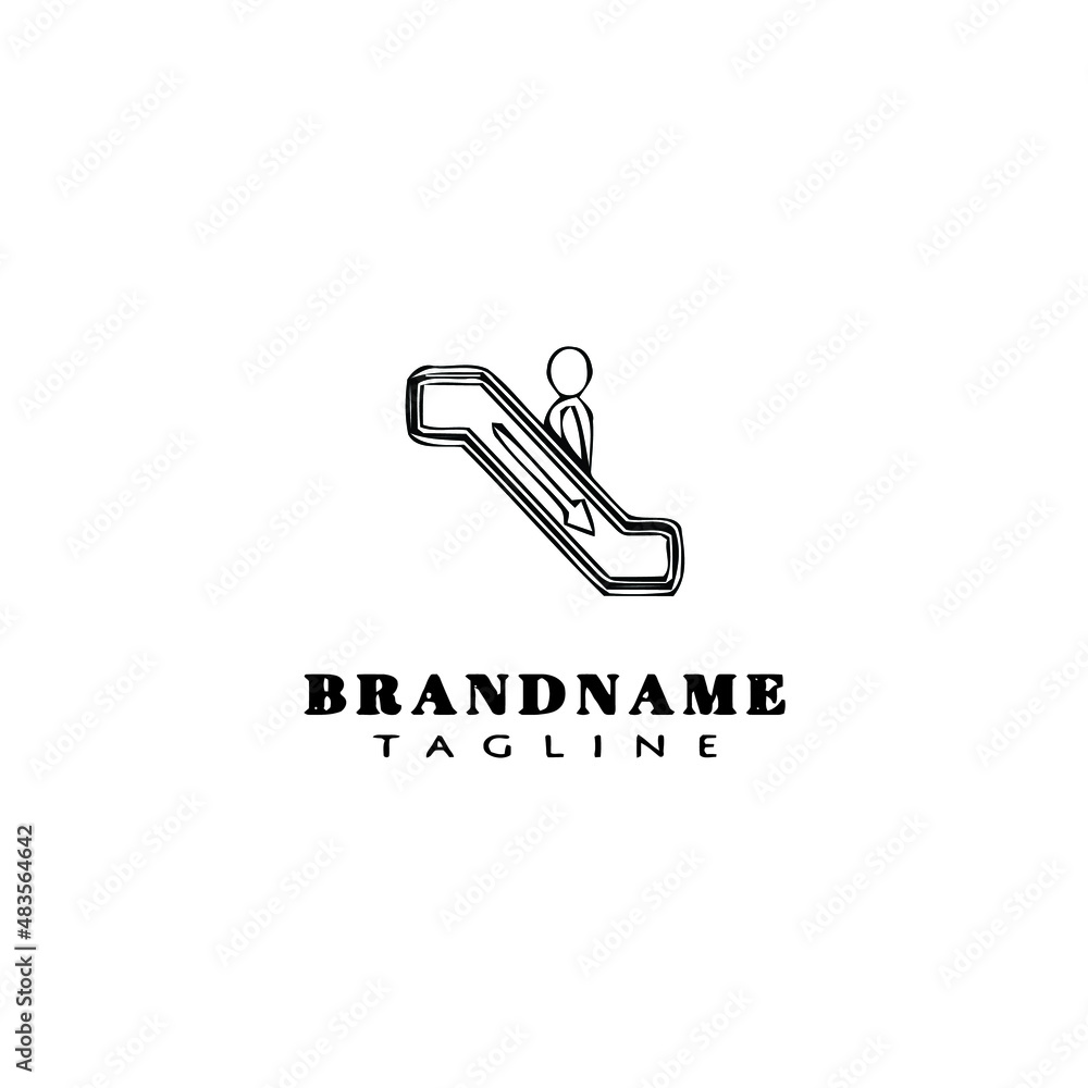 escalator logo cartoon icon design template black isolated vector Stock ...