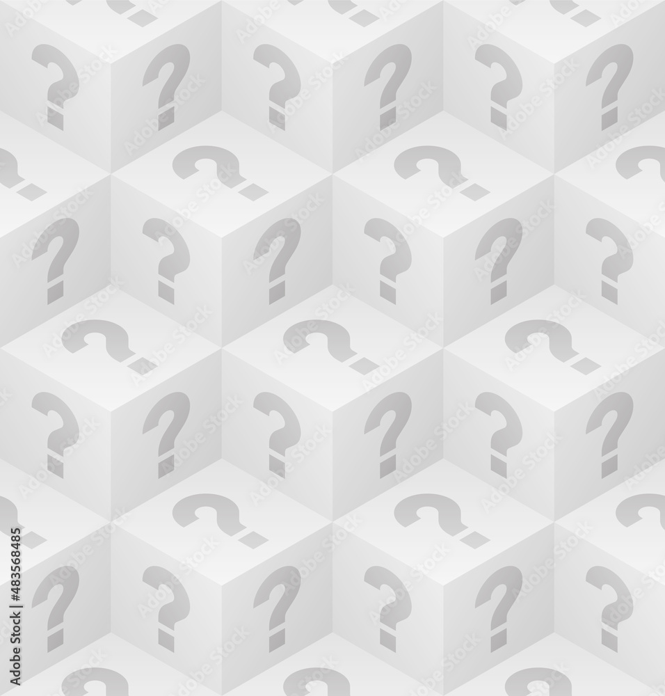 Question Mark Isometric Neutral Seamless Pattern. Vector Tileable ...
