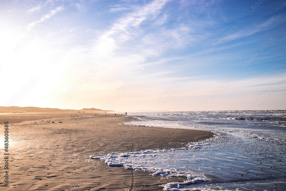 Surf of the North Sea at the Blokhus Strand beach. Nordjylland (North ...