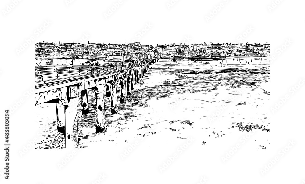 Building view with landmark of Manhattan Beach is the city in ...