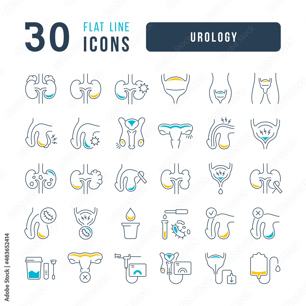 Urology. Collection of perfectly thin icons for web design, app, and ...