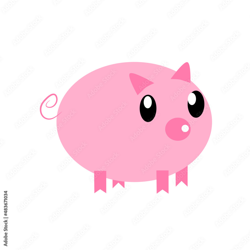 Vector de Stock cerdito rosa, piglet, pig, muñecos sencillos, vectores ...
