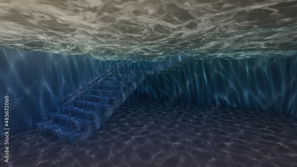 liminal space flood & pool Stock Illustration | Adobe Stock