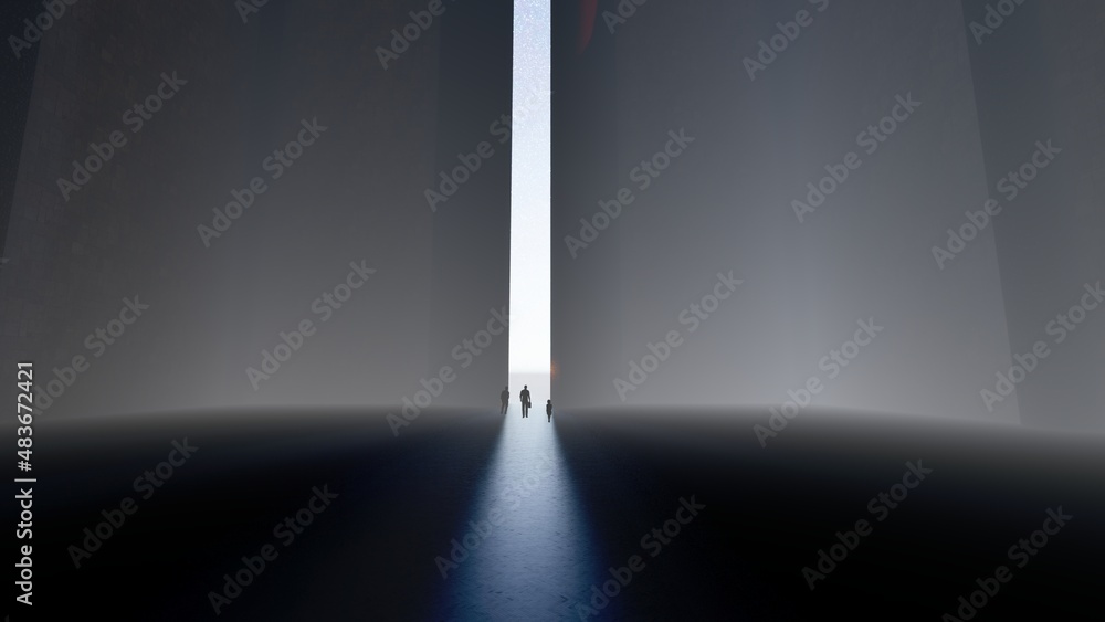 liminal space giant structure Stock Illustration | Adobe Stock