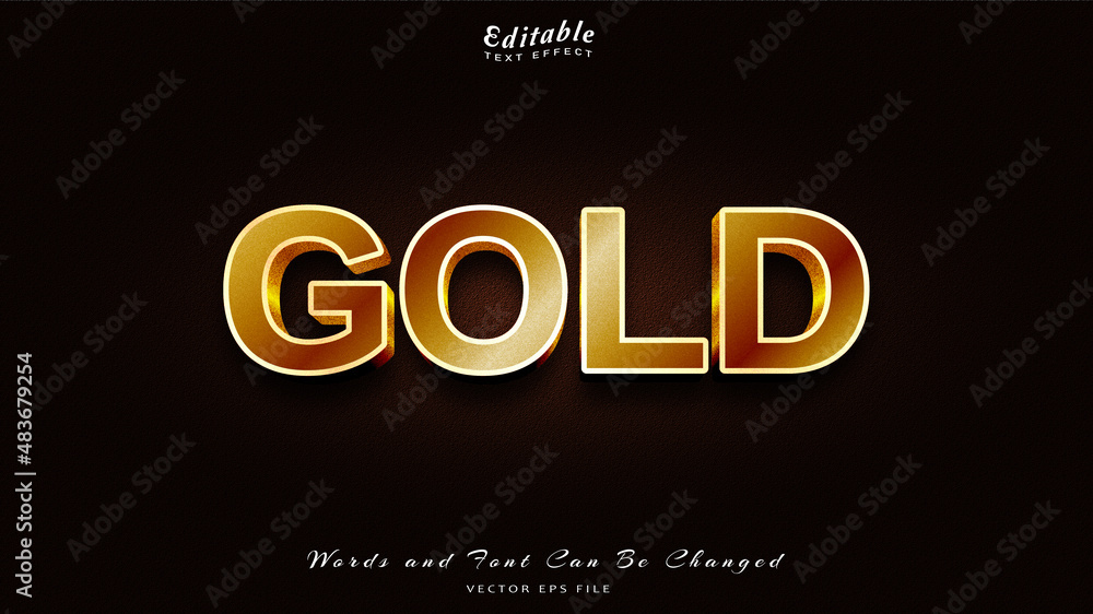 gold editable text effect free font の Stock ベクター | Adobe Stock