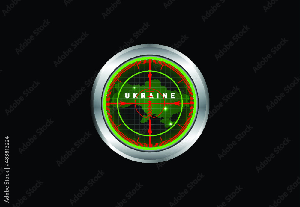 Ukraine map and radar Stock Vector | Adobe Stock