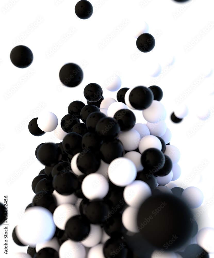 Ilustración de Stock Dynamic dual white color bouncing particle balls ...
