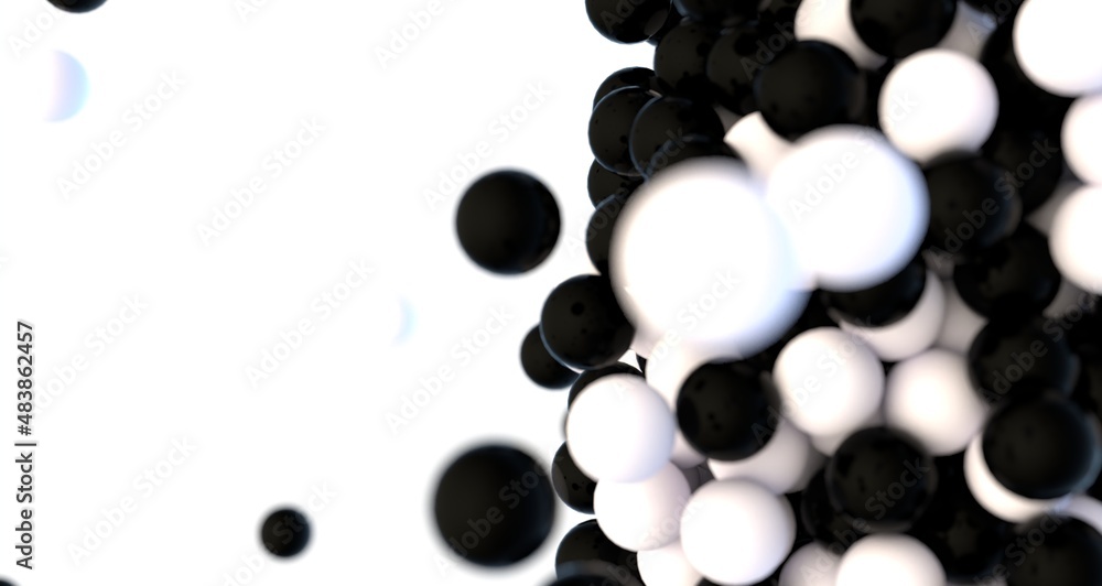 Ilustración de Stock Dynamic dual white color bouncing particle balls ...