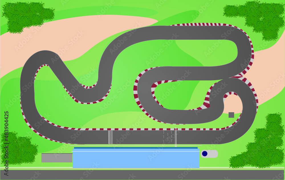 RACE TRACK CARTOON VECTOR BACKGROUND Stock Vector | Adobe Stock