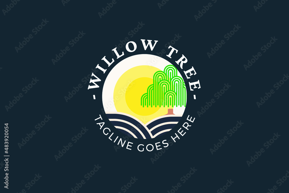 Willow Tree. Tree Logo Template Stock Vector | Adobe Stock