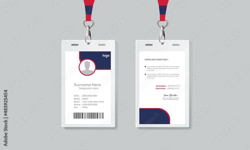 Simple ID Card Design Template. Professional Identity Card Template ...