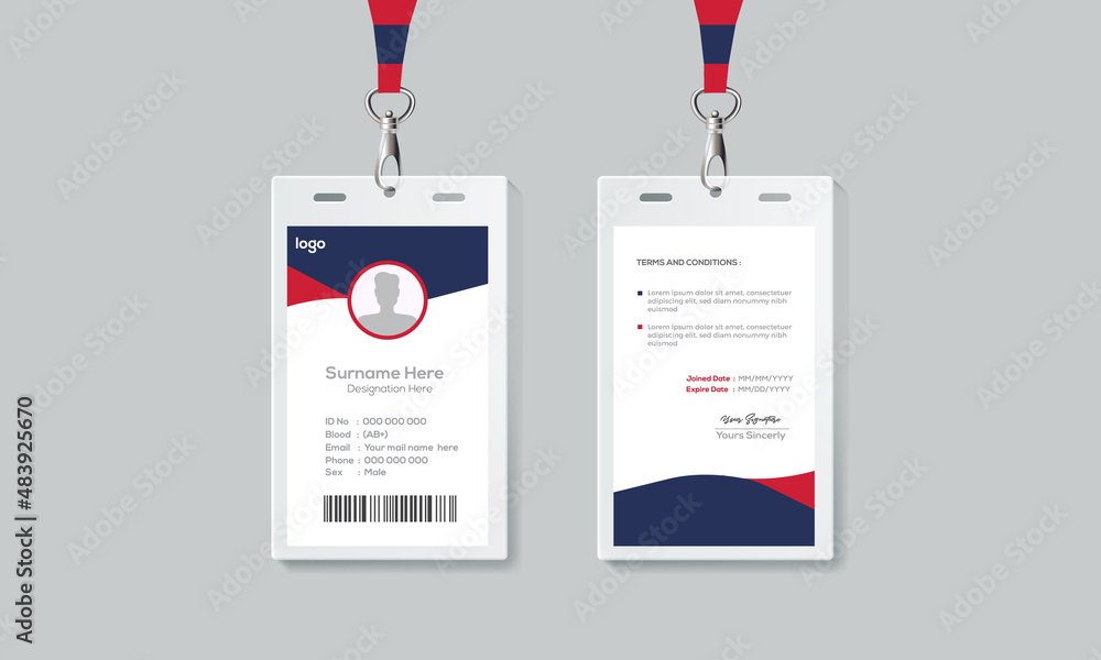 Simple ID Card Design Template. Professional Identity Card Template ...
