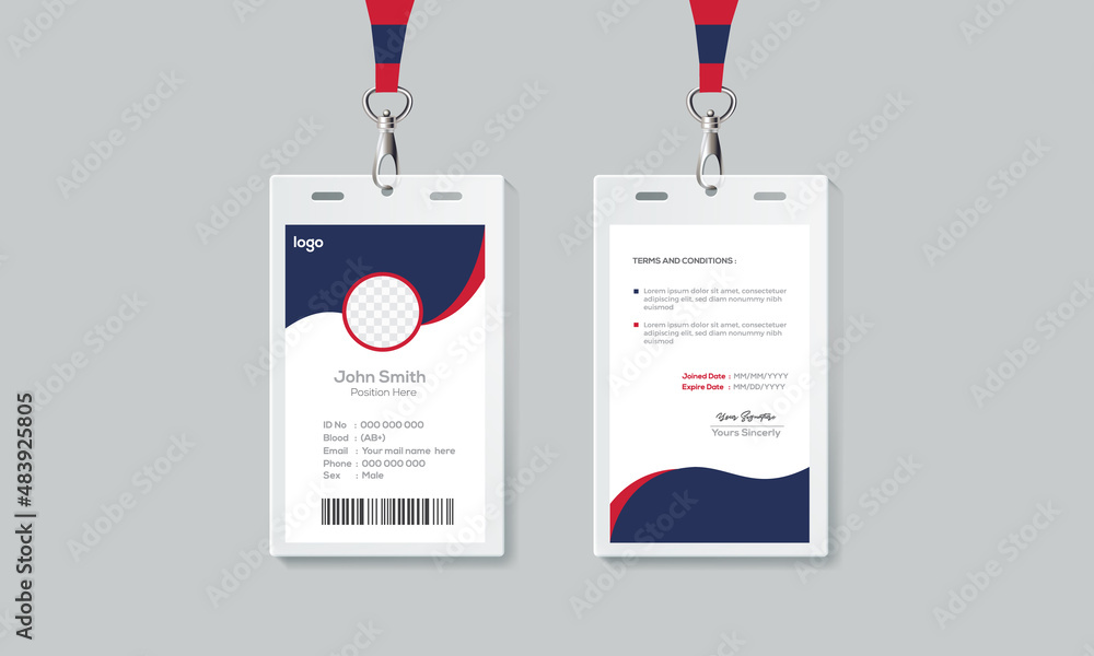 Simple ID Card Design Template. Professional Identity Card Template ...