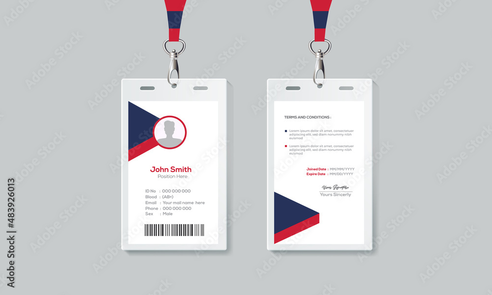 Simple ID Card Design Template. Professional Identity Card Template ...