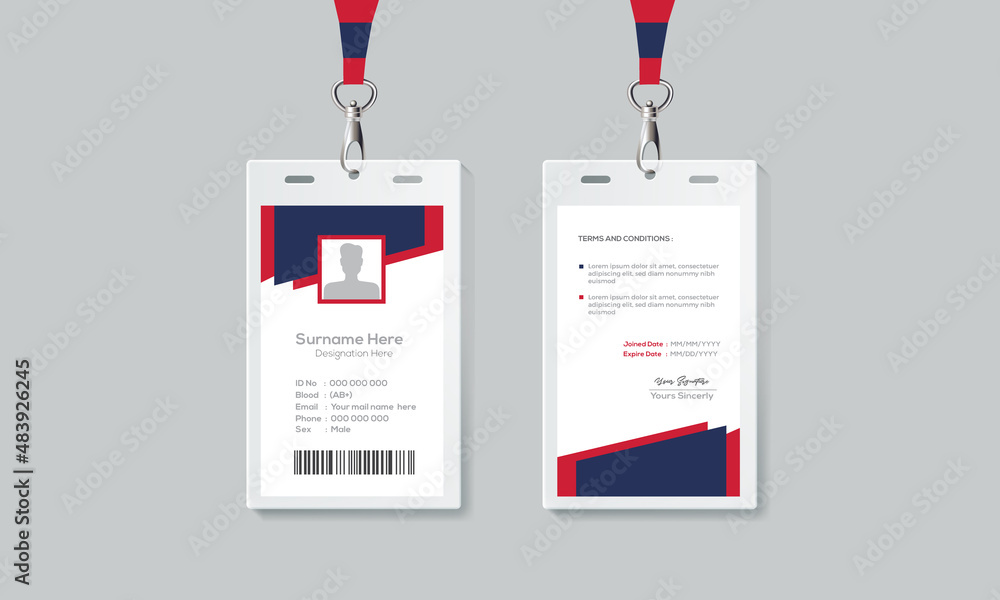 Simple ID Card Design Template. Professional Identity Card Template ...