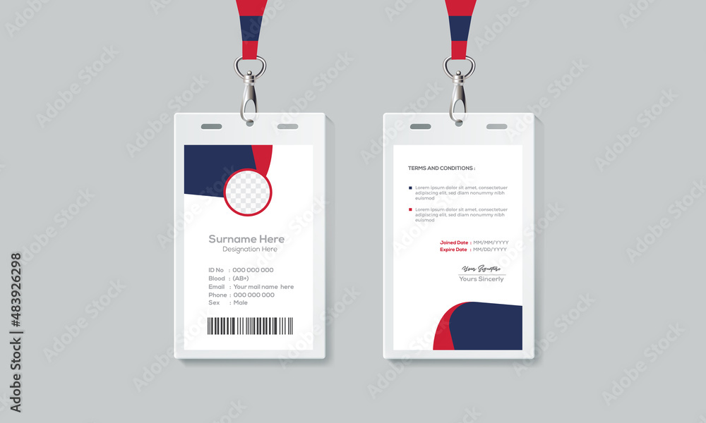 Simple ID Card Design Template. Professional Identity Card Template ...
