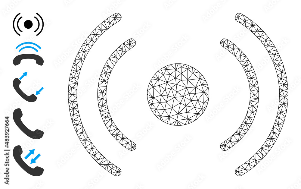 Vektor Vector radio internet mesh icon model. Abstract 2d mesh radio ...