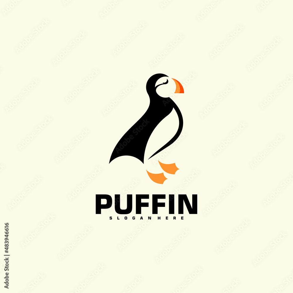 Puffin Bird Logo Vector Design. Animal Logo Concept. Creative Design ...