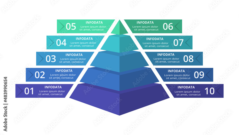 Vector pyramid up arrows infographic, diagram chart, triangle graph ...