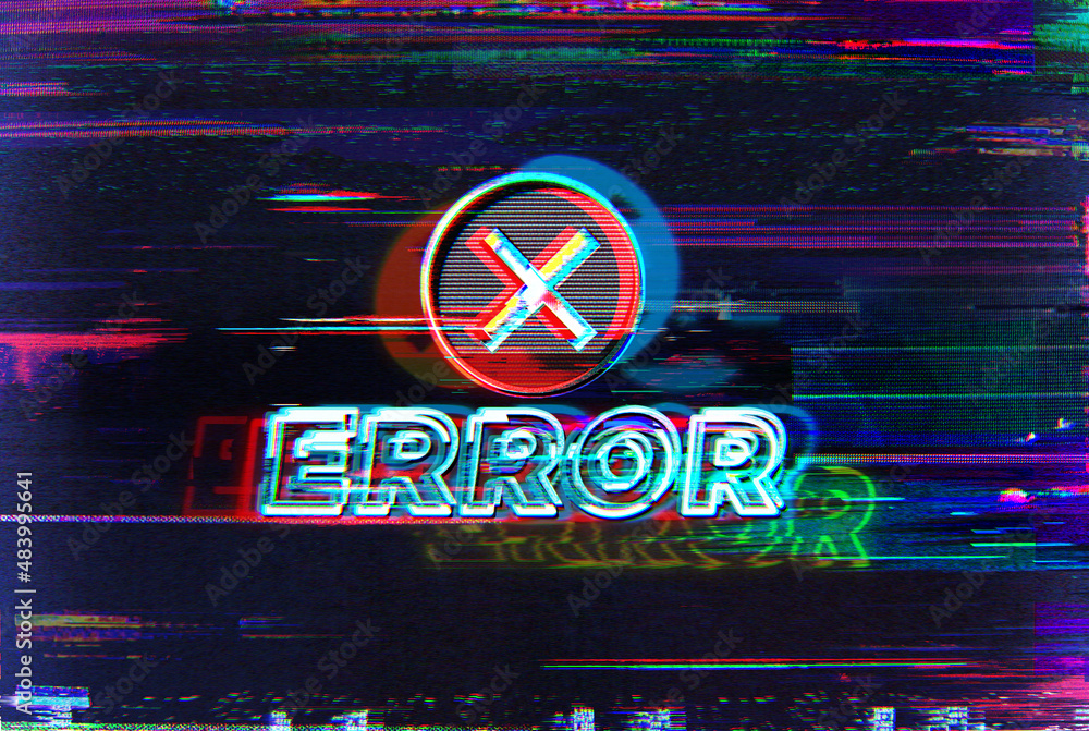 Ilustración de Stock Error. Glitch art corrupted graphics typography ...