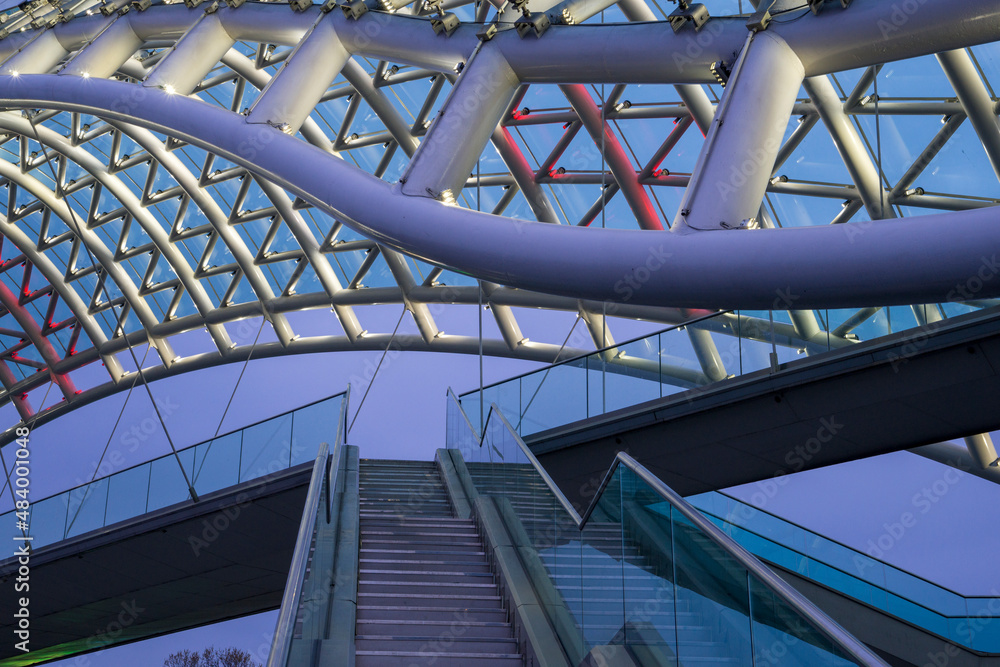 The Bridge of Peace, Tbilisi, Georgia. Contemporary curved steel and ...