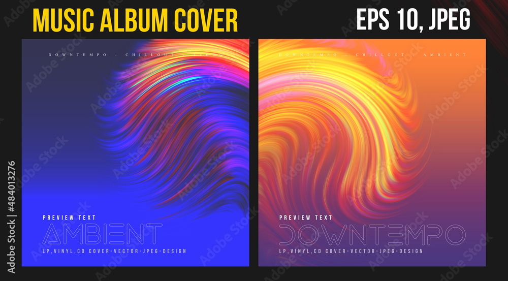 Music Album Cover. Abstract Vector Design of CD Cover and Vinyl Record ...