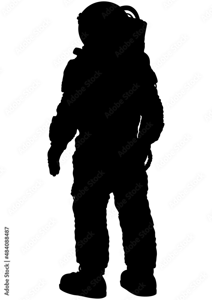 Vetor Astronaut silhouette / Illustration a person wearing a spacesuit ...