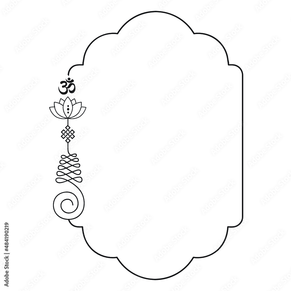 Buddhist symbol represents life’s path frame Stock Vector | Adobe Stock