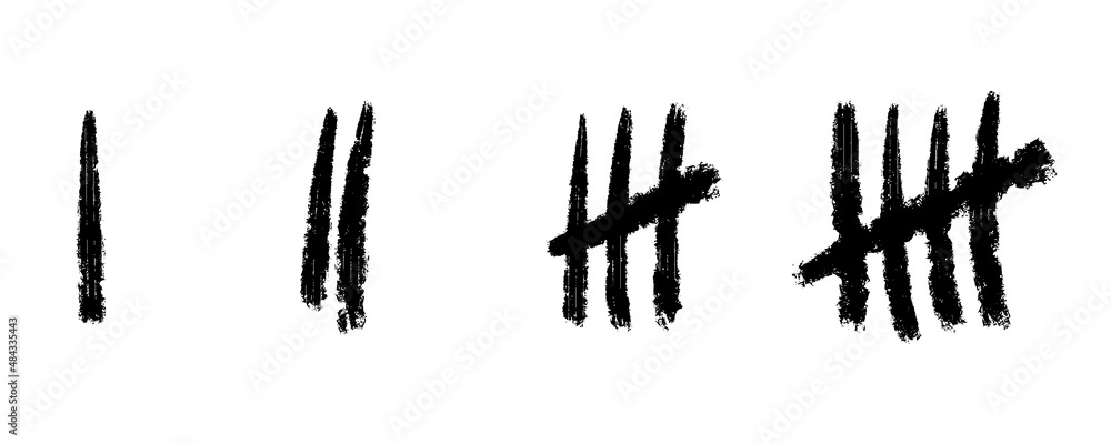 Vector de Stock Five black tally counting marks. Tally strokes. Lines ...