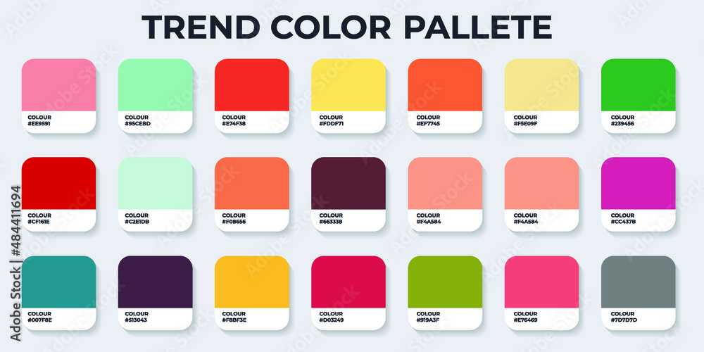 Color Pantone. Trend Colour Guide Palette Catalog Samples in RGB HEX ...