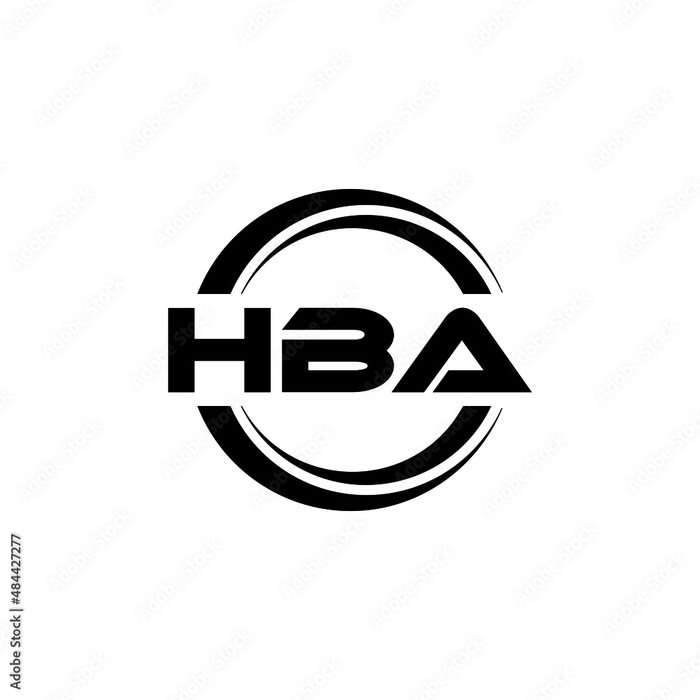 HBA letter logo design with white background in illustrator, vector ...