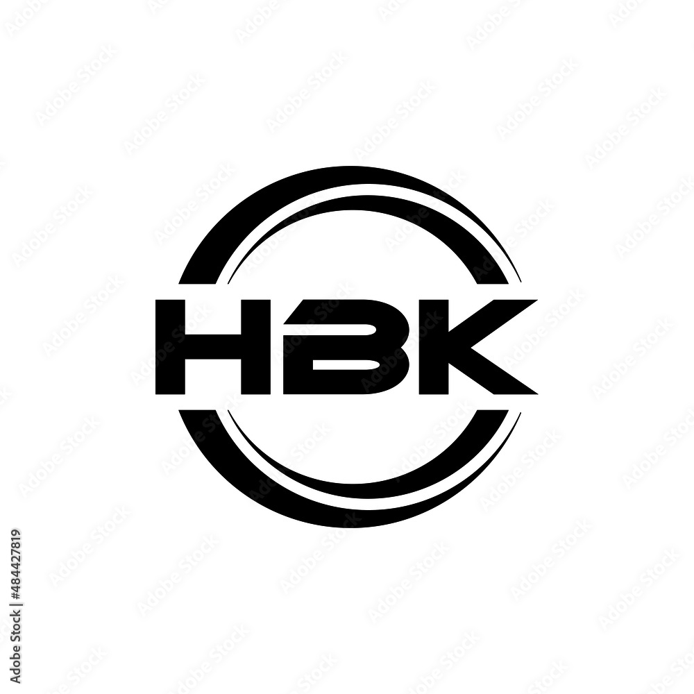 HBK letter logo design with white background in illustrator, vector ...