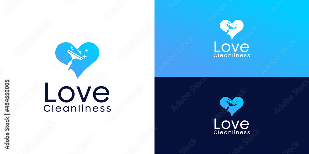 heart and cleanser logo design inspiration Stock Vector | Adobe Stock