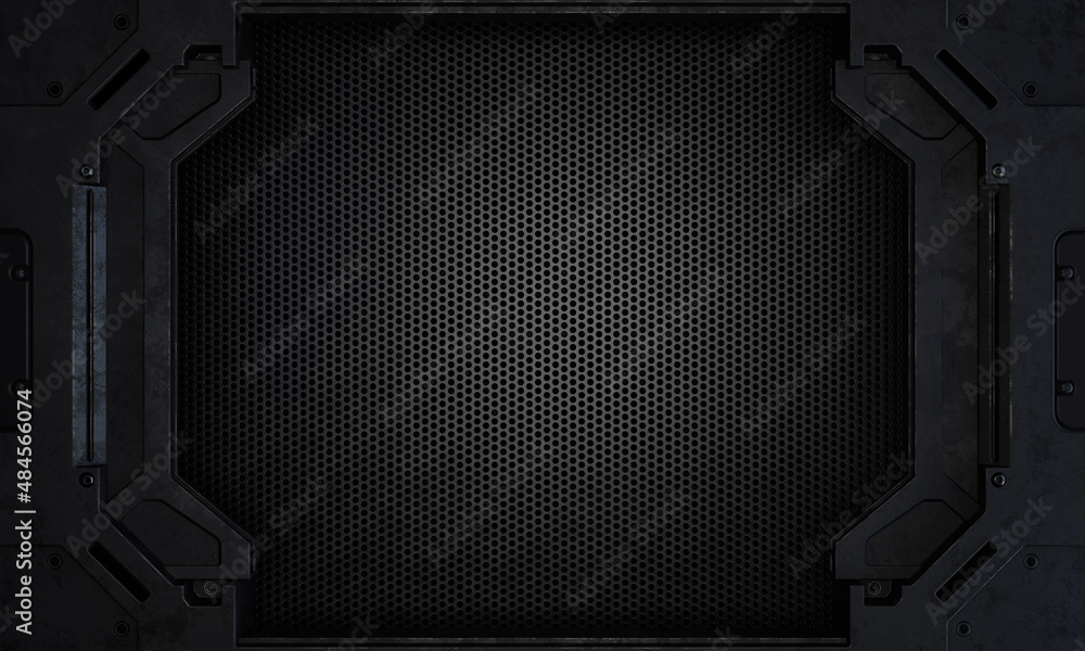 Futuristic metal frame, Sci-Fi Background, High technology concept. 3D ...