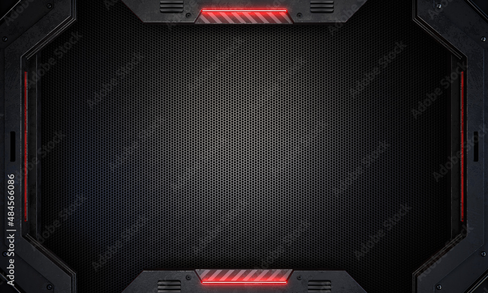 Futuristic metal frame, Sci-Fi Background, High technology concept. 3D ...